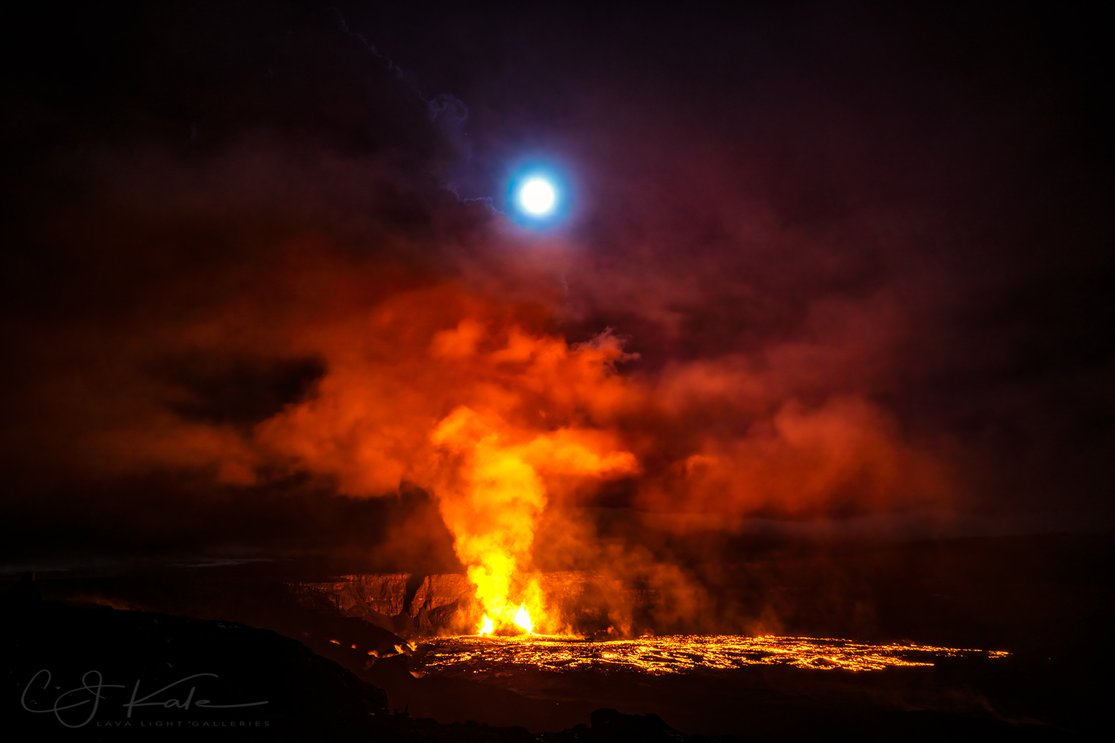 Blue Moon Set Halemaumau | Lava Light Galleries